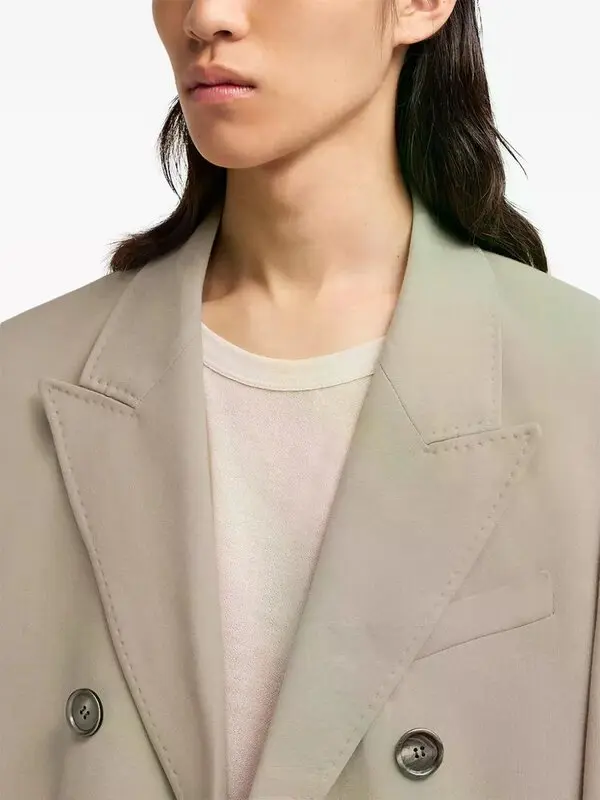 AMI Paris Double-breasted Peak-lapel Blazer