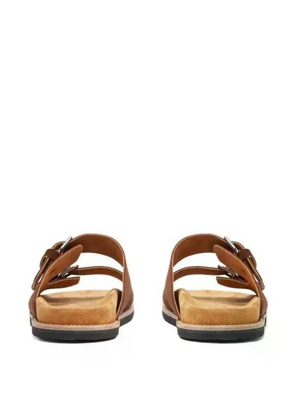SCAROSSO Enea Double Buckle Sandals - Brown