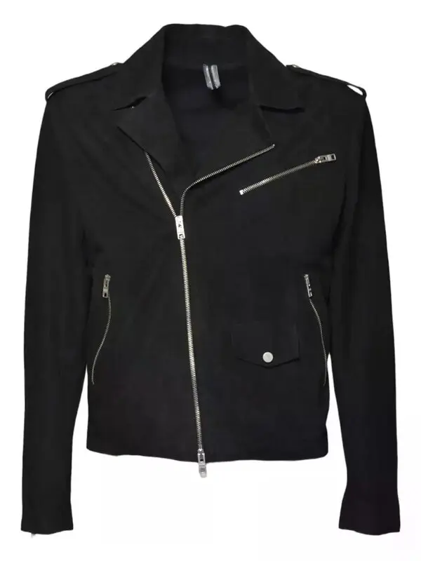 DFOUR Asymmetrical Zip Biker Jacket