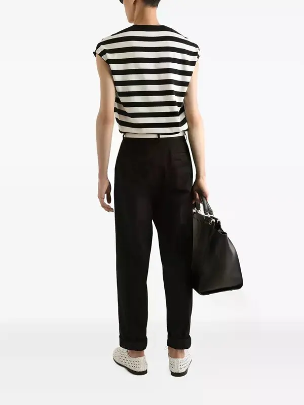 Dolce & Gabbana Striped Sleeveless Crew Neck Top