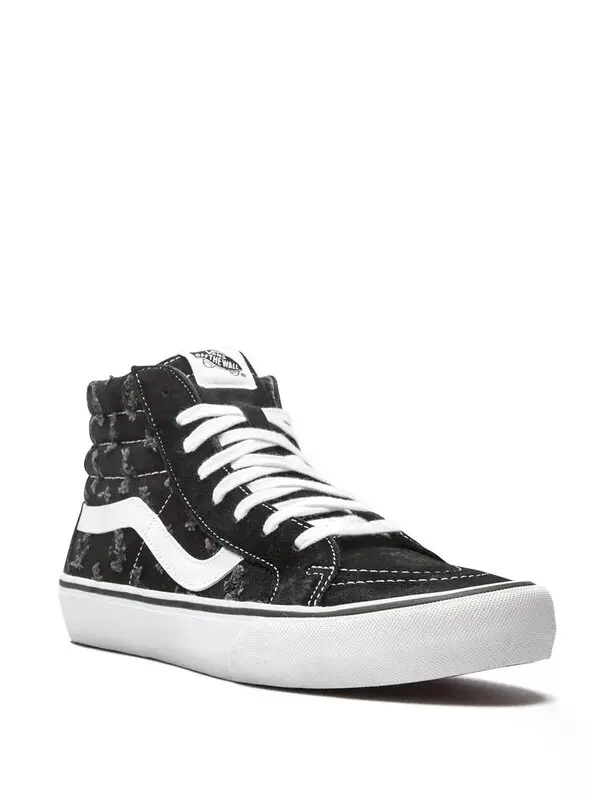 VANS X Supreme Sk8-hi Hole Punch Denim High-top Sneakers - Black