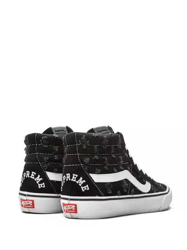VANS X Supreme Sk8-hi Hole Punch Denim High-top Sneakers - Black