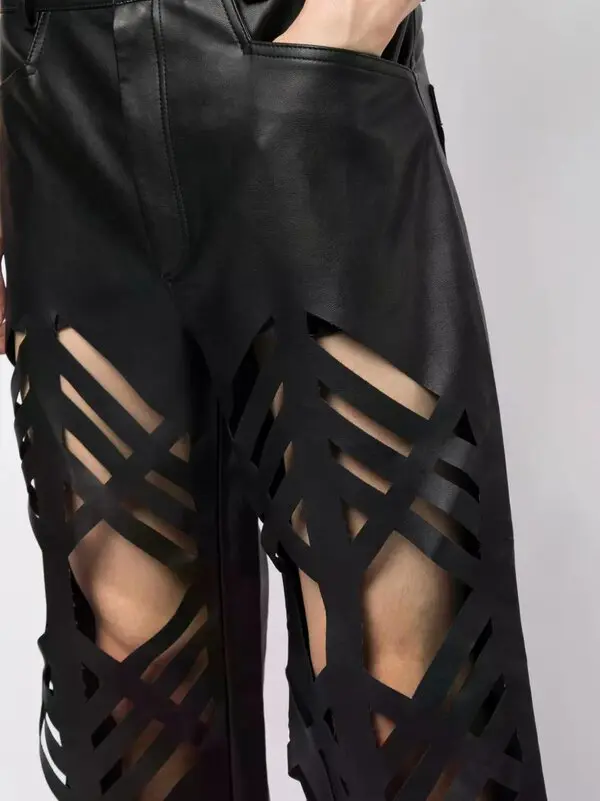 AV VATTEV Laser-cut Straight-leg Trousers