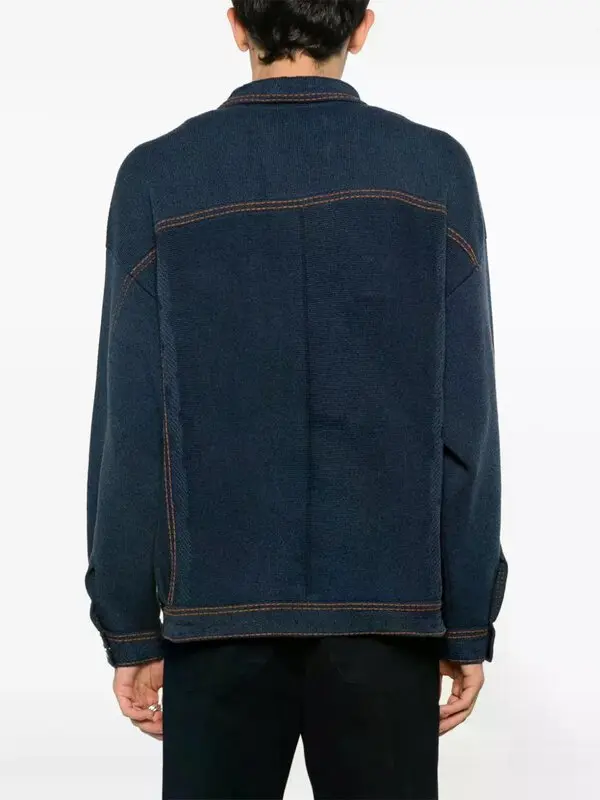 BARRIE Cashmere-cotton Blend Oversized Denim Jacket - Blue