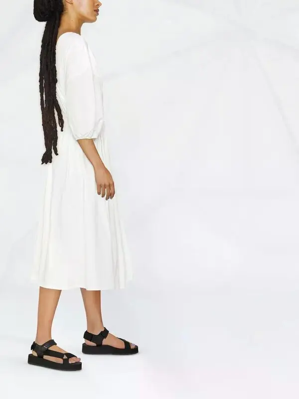 Moncler Belted Cotton Midi Dress
