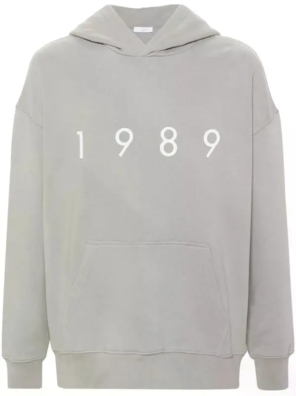 1989 STUDIO Logo Cotton Hoodie - Grey