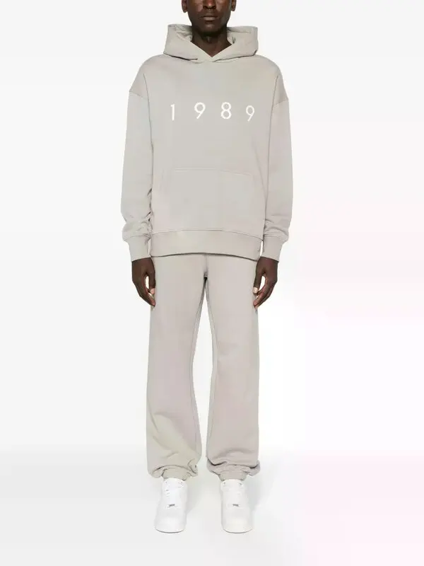 1989 STUDIO Logo Cotton Hoodie - Grey