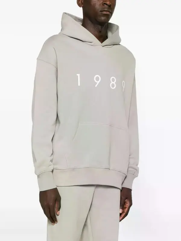 1989 STUDIO Logo Cotton Hoodie - Grey