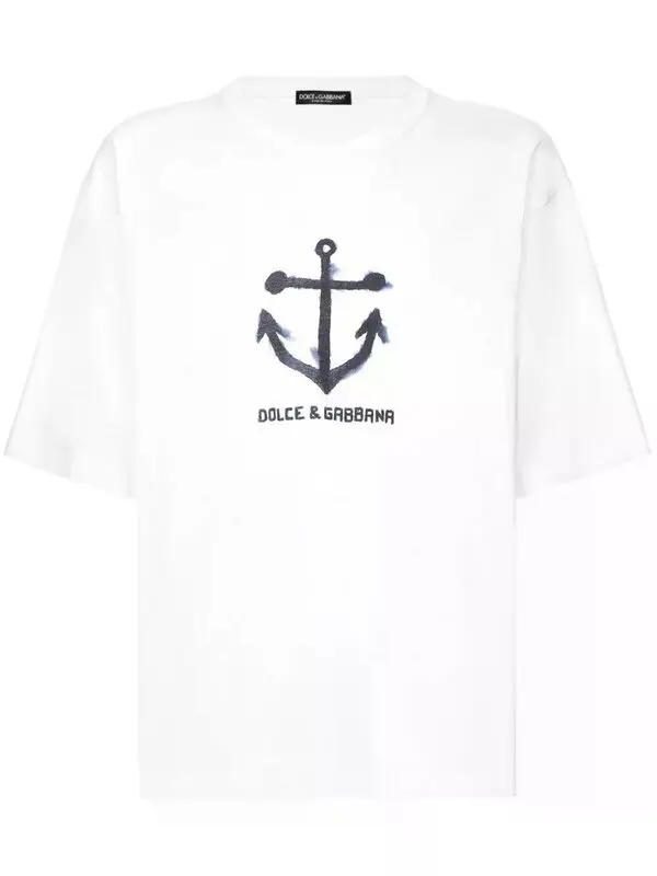Dolce & Gabbana Marina-print Cotton T-shirt - White