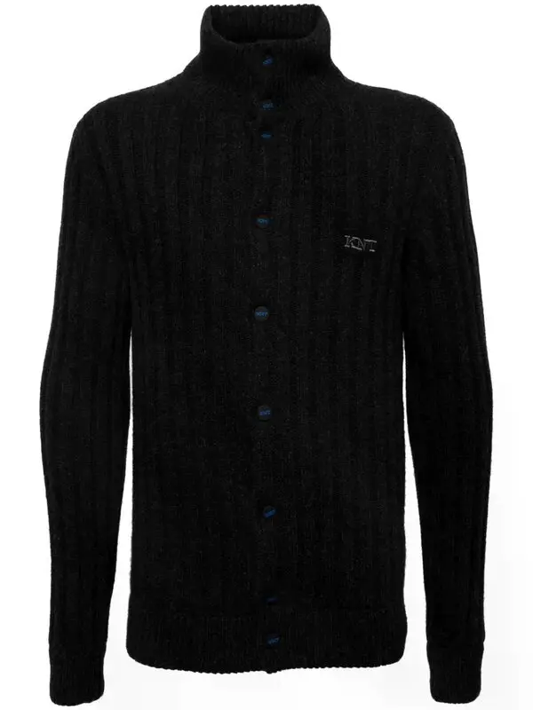 Kiton Logo-embroidered Virgin Wool Cardigan