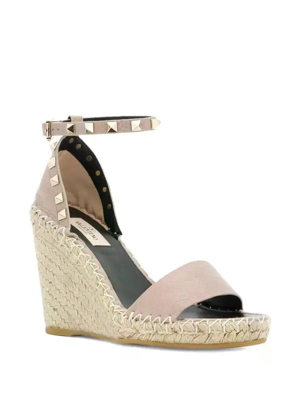 Valentino Garavani Double Rockstud Wedge Espadrilles - Neutrals