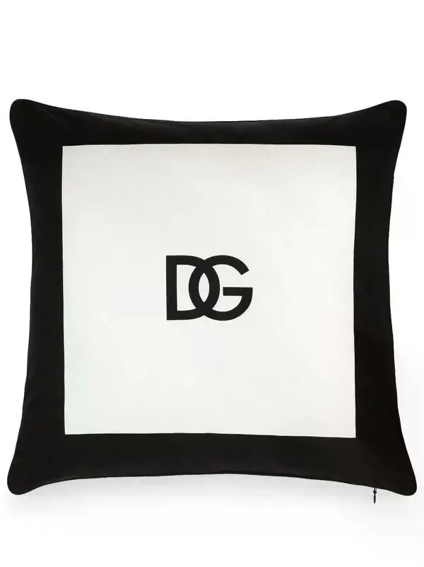 Dolce & Gabbana Logo-print Cotton Cushion - Black