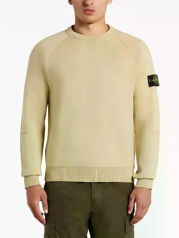 Stone Island Compass Logo Patch Jersey Sweatshirt - Neutrals