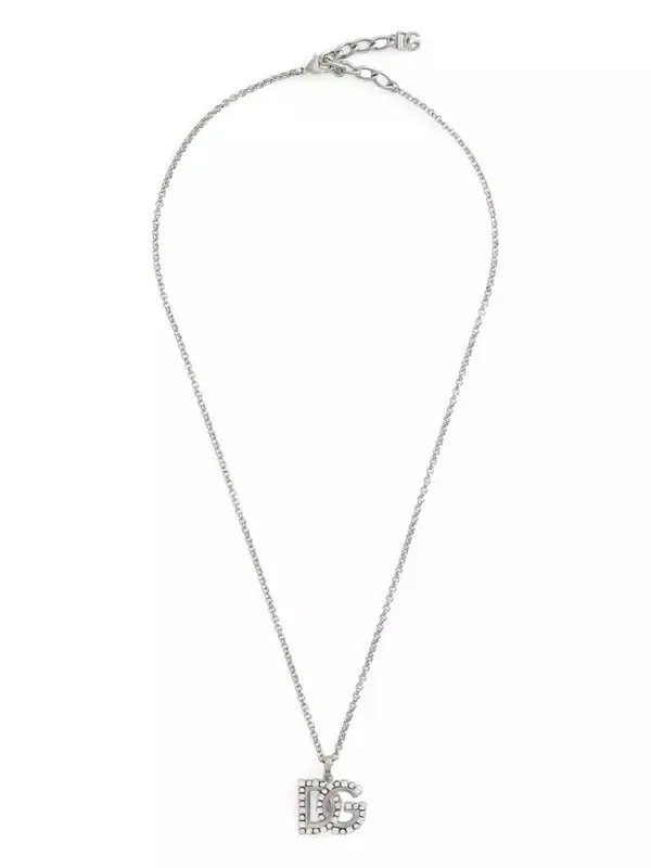 Dolce & Gabbana Logo Pendant Necklace - Silver