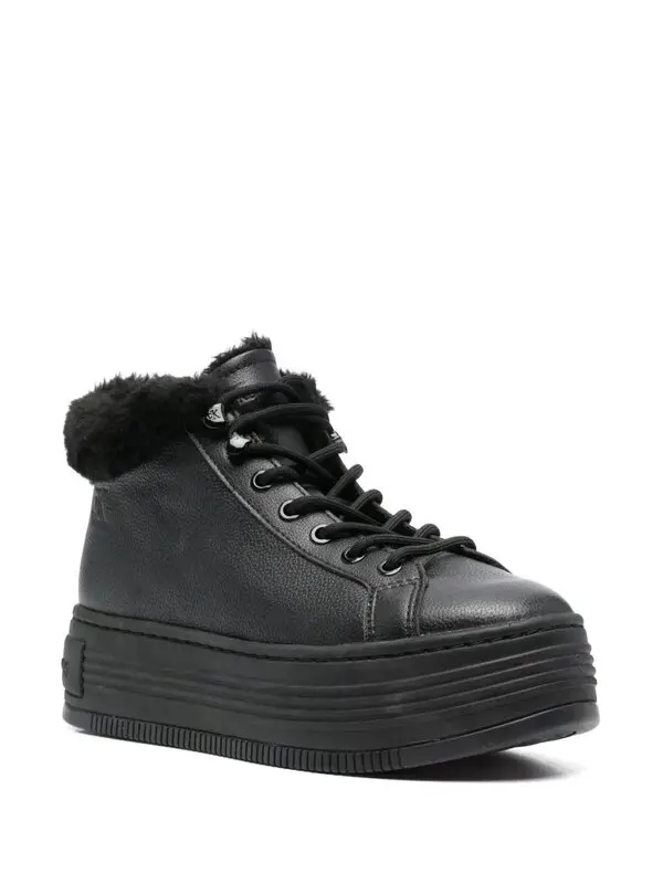 Calvin Klein Leather Lace-up Flatform Sneakers