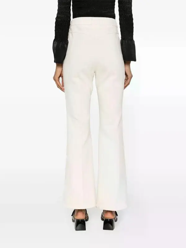 PATOU Flared Cotton Twill Trousers With Metallic Detailing