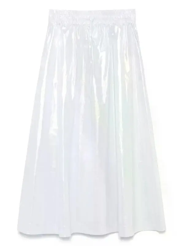 D.exterior A-line Midi Skirt With Drawstring Waistband - Silver