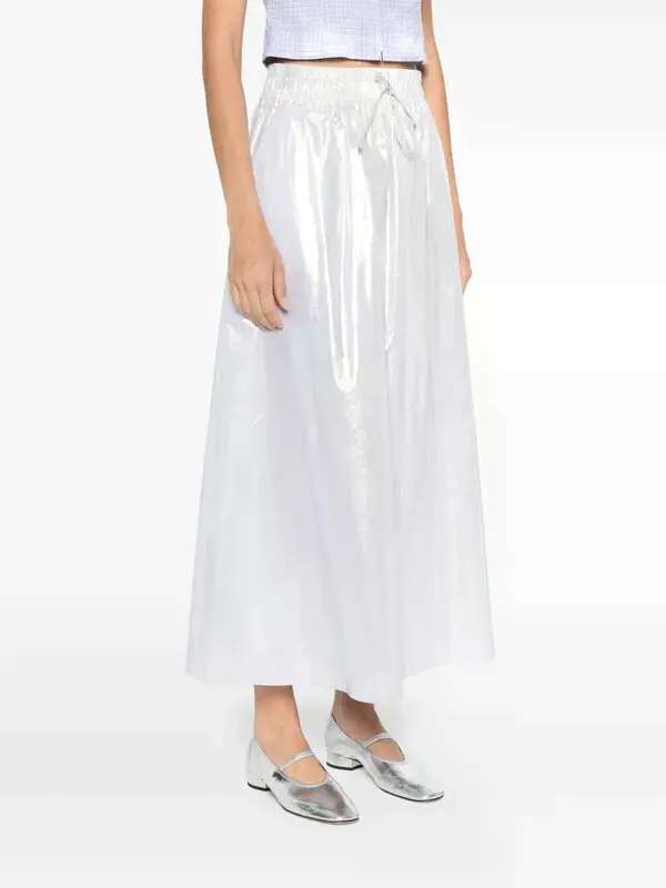 D.exterior A-line Midi Skirt With Drawstring Waistband