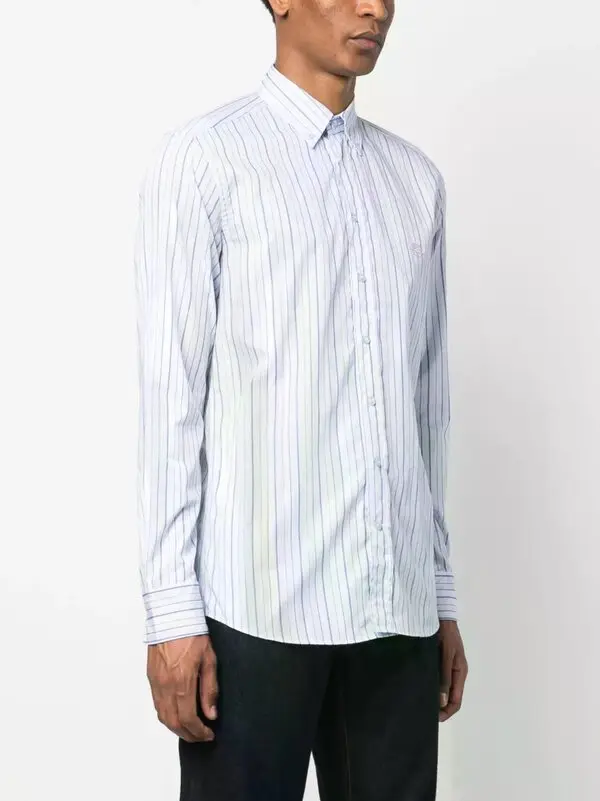 Etro Logo-embroidered Striped Cotton Shirt