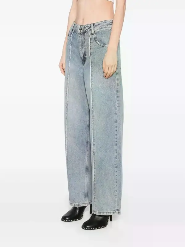 TOUT A COUP Wide-leg Washed Jeans