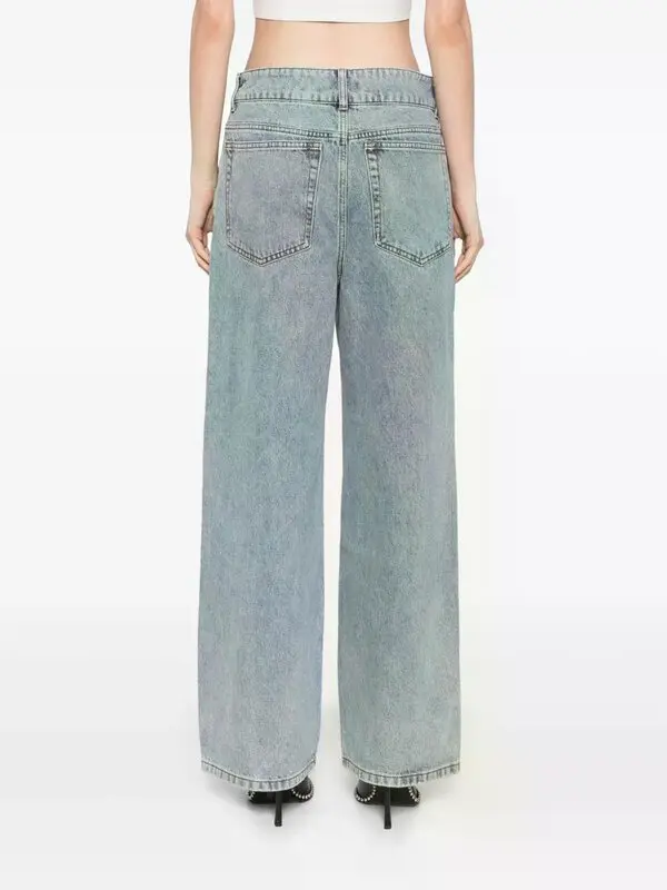 TOUT A COUP Wide-leg Washed Jeans