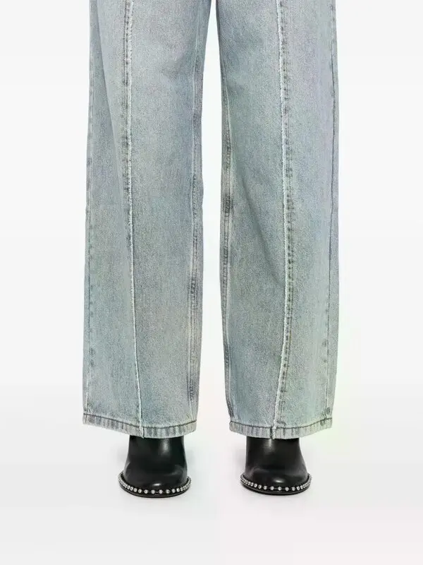 TOUT A COUP Wide-leg Washed Jeans