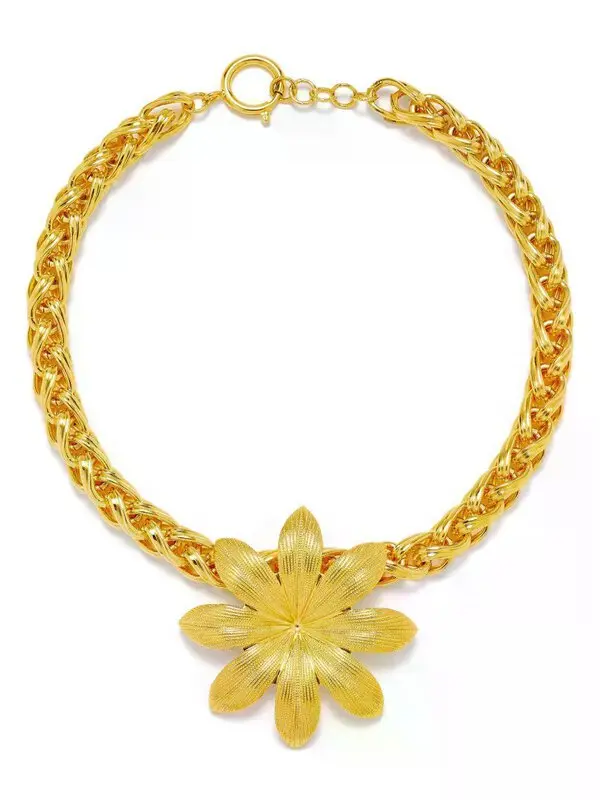 DESTREE Elizabeth Floral Detail Necklace - Gold