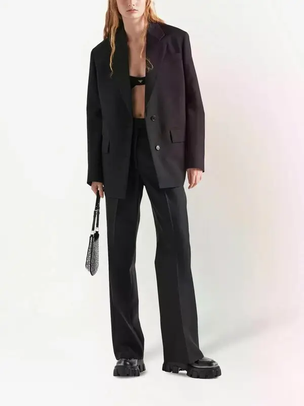 Prada Triangle Logo Kid Mohair Trousers