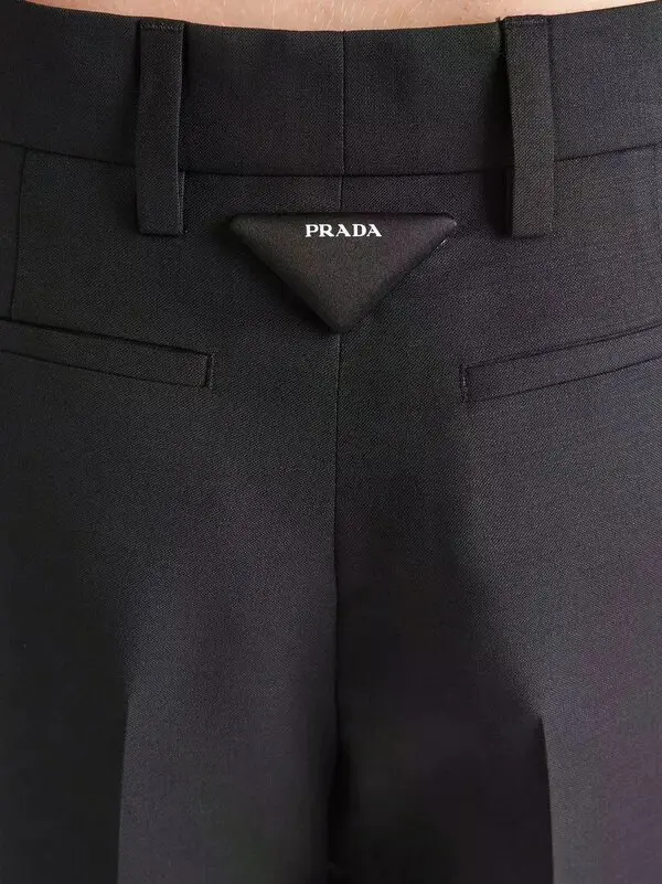 Prada Triangle Logo Kid Mohair Trousers