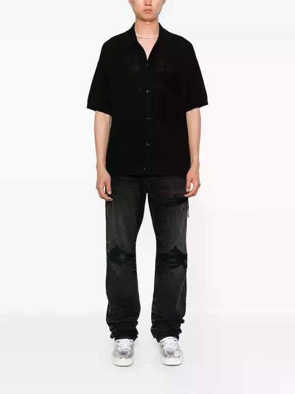 Amiri Crochet-knit Mesh Shirt
