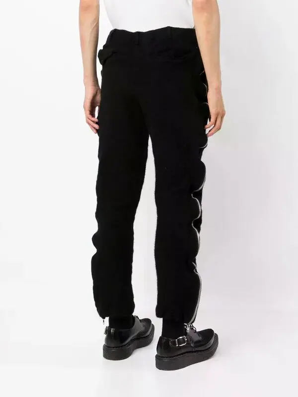Comme Des Garçons Wool Cropped Trousers With Zipper Detailing