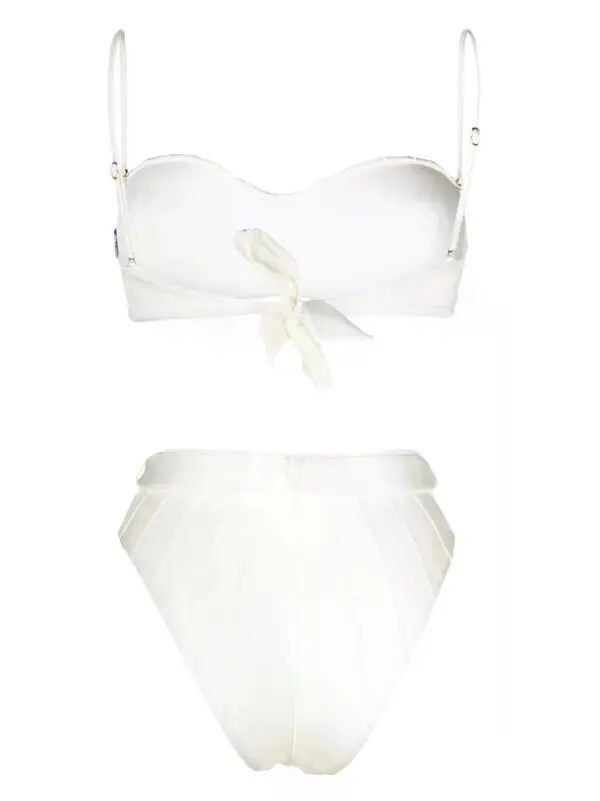 NOIRE SWIMWEAR High-waisted Belted Bikini - Neutrals
