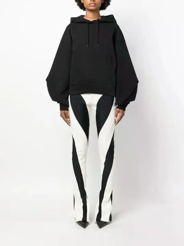 MUGLER Balloon Sleeves Drawstring Hoodie
