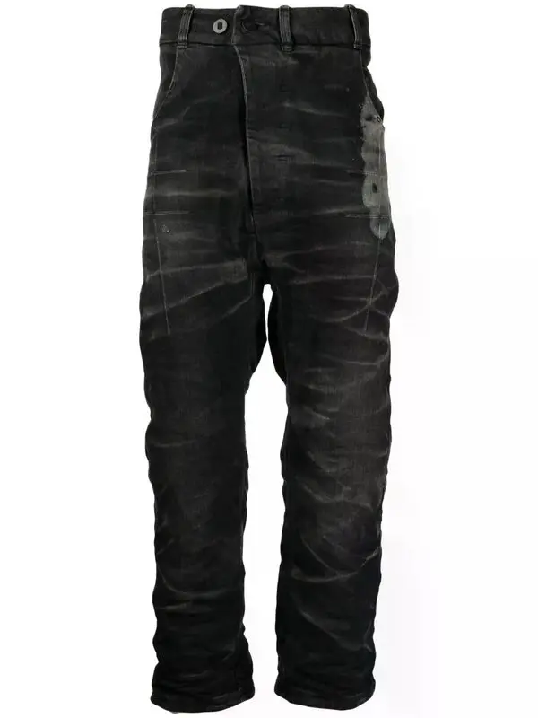 Boris Bidjan Saberi Distressed Cropped Jeans - Black