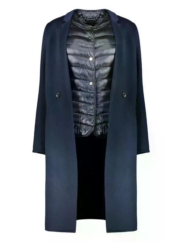 MOORER Double-breasted Coat With Removable Inner Vest