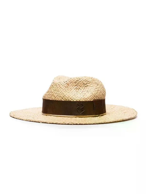 Ruslan Baginskiy Chain-embellished Fedora Straw Hat