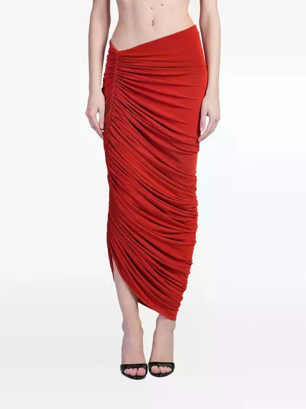 Magda Butrym Asymmetric Draped Skirt - Red