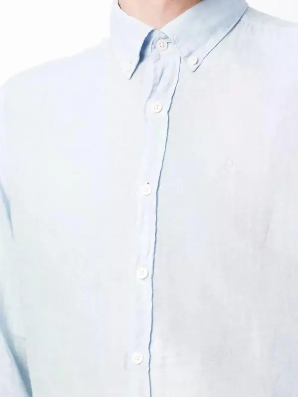 HACKETT Logo-embroidered Ramie Shirt