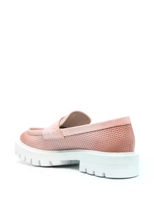 Santoni Leather Penny Loafers