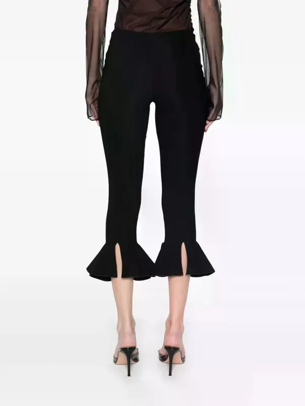 NENSI DOJAKA Cropped Flared Trousers With Ruffle Hem