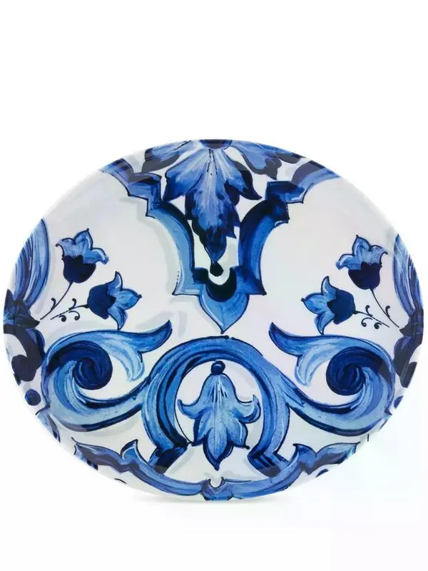Dolce & Gabbana Porcelain Fiore Platter - Blue