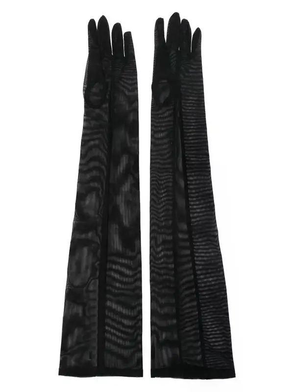 IOANA CIOLACU Ley Elbow-length Mesh Gloves - Black