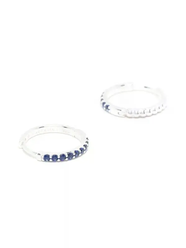 DOWER & HALL Sterling Sapphire Huggie Hoop Earrings