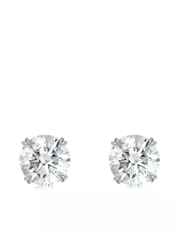 PRAGNELL 18kt White Gold Windsor Stud Earrings With Diamond Accents - Silver