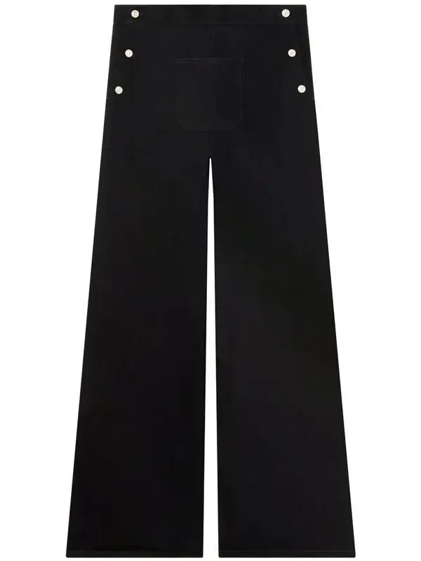 COURREGES Wide-leg Cotton-blend Trousers - Black