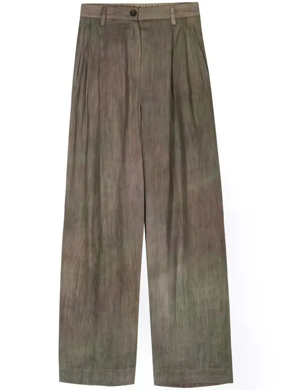 ZIGGY CHEN Dyed Wide-leg Trousers