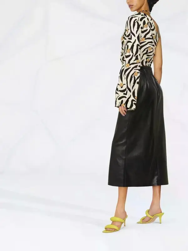 Nanushka Vegan Leather Wrap Midi Skirt