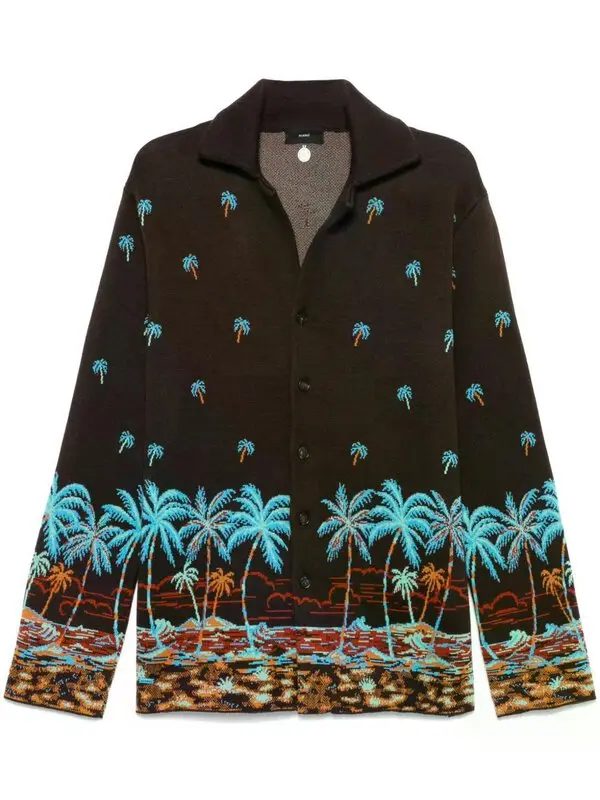 Alanui The Tale Of A Hawaiian Shirt' Jacquard Button-up - Brown