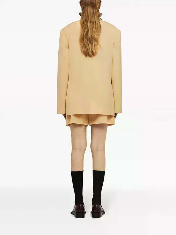 JIL SANDER Pleated Cotton Shorts - Orange