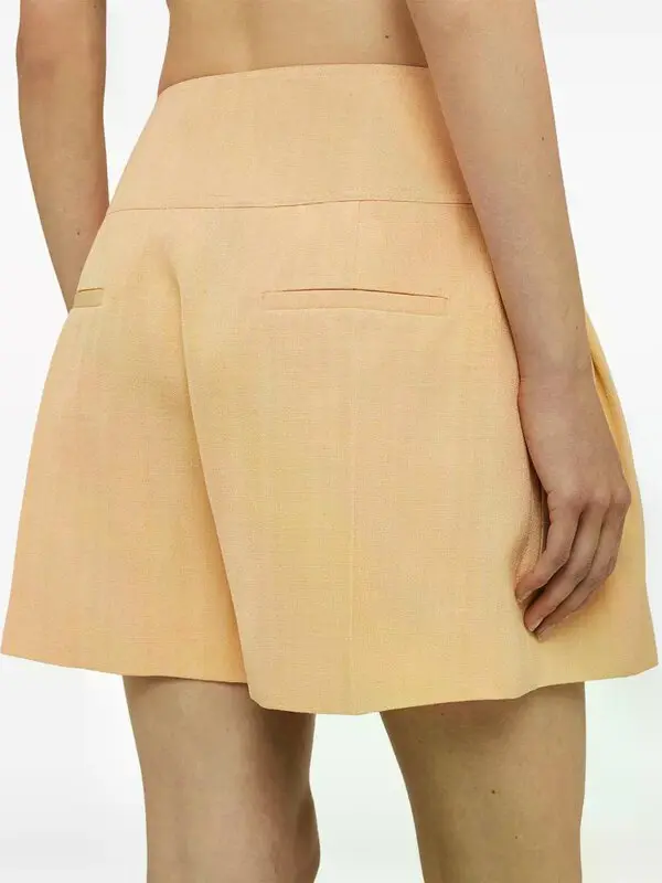 JIL SANDER Pleated Cotton Shorts